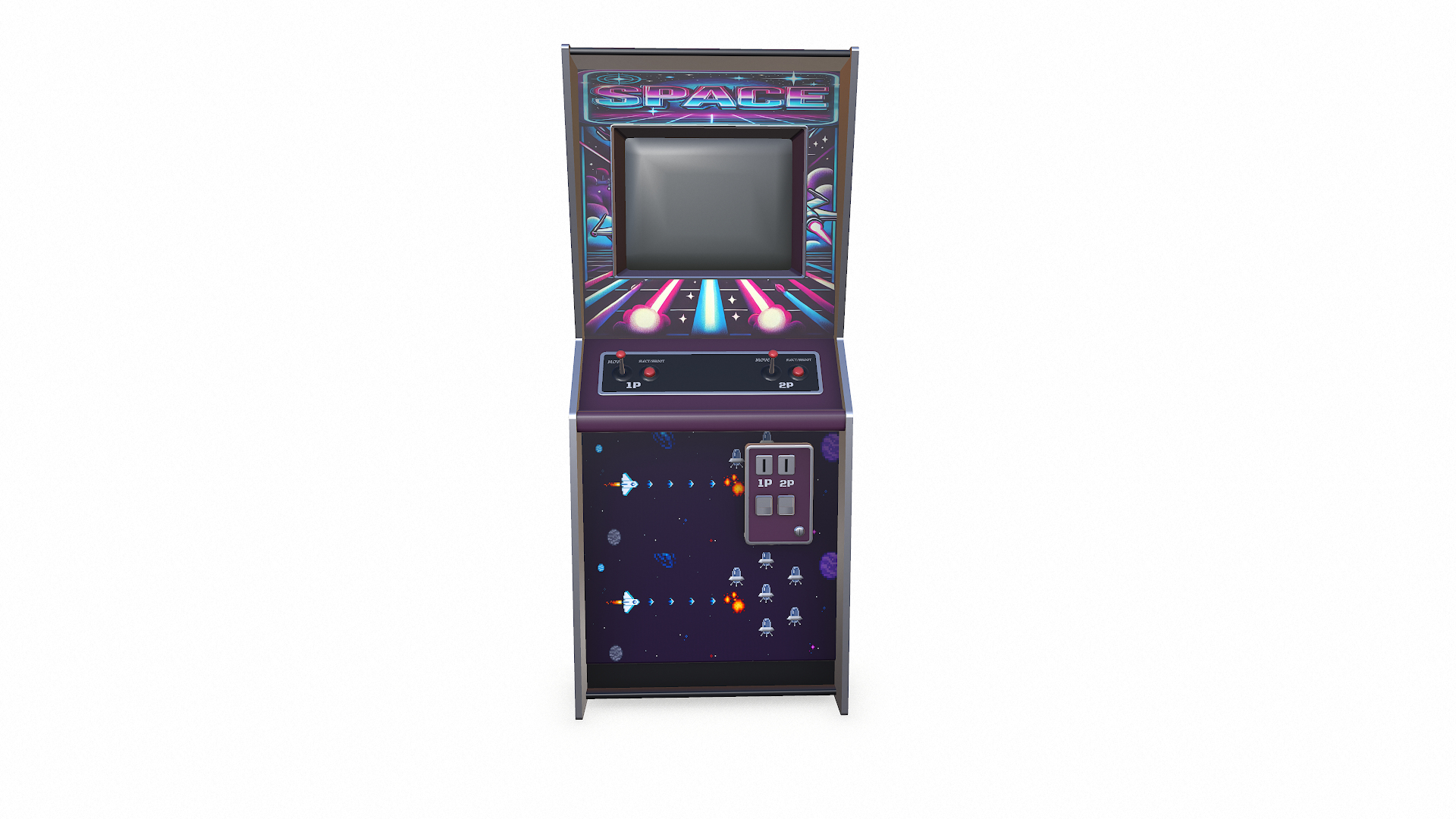 3D Old Vintage Arcade Machine Low-poly PBR Model - TurboSquid 2389297