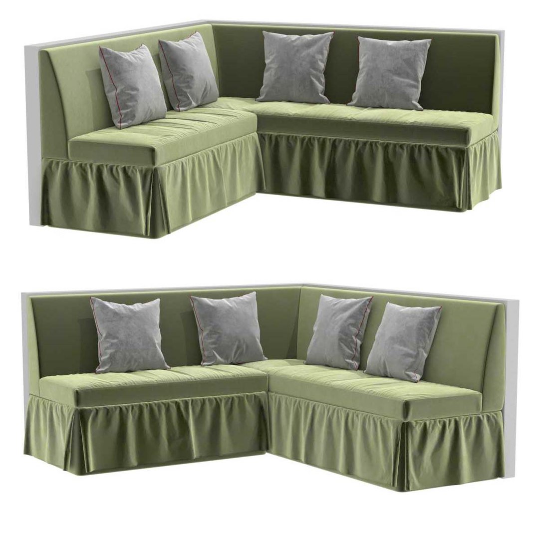 3D Sofa Custom Green Velvet Model - TurboSquid 1666133