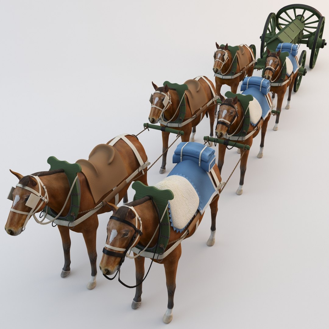 gribeauval caisson horses 3d max