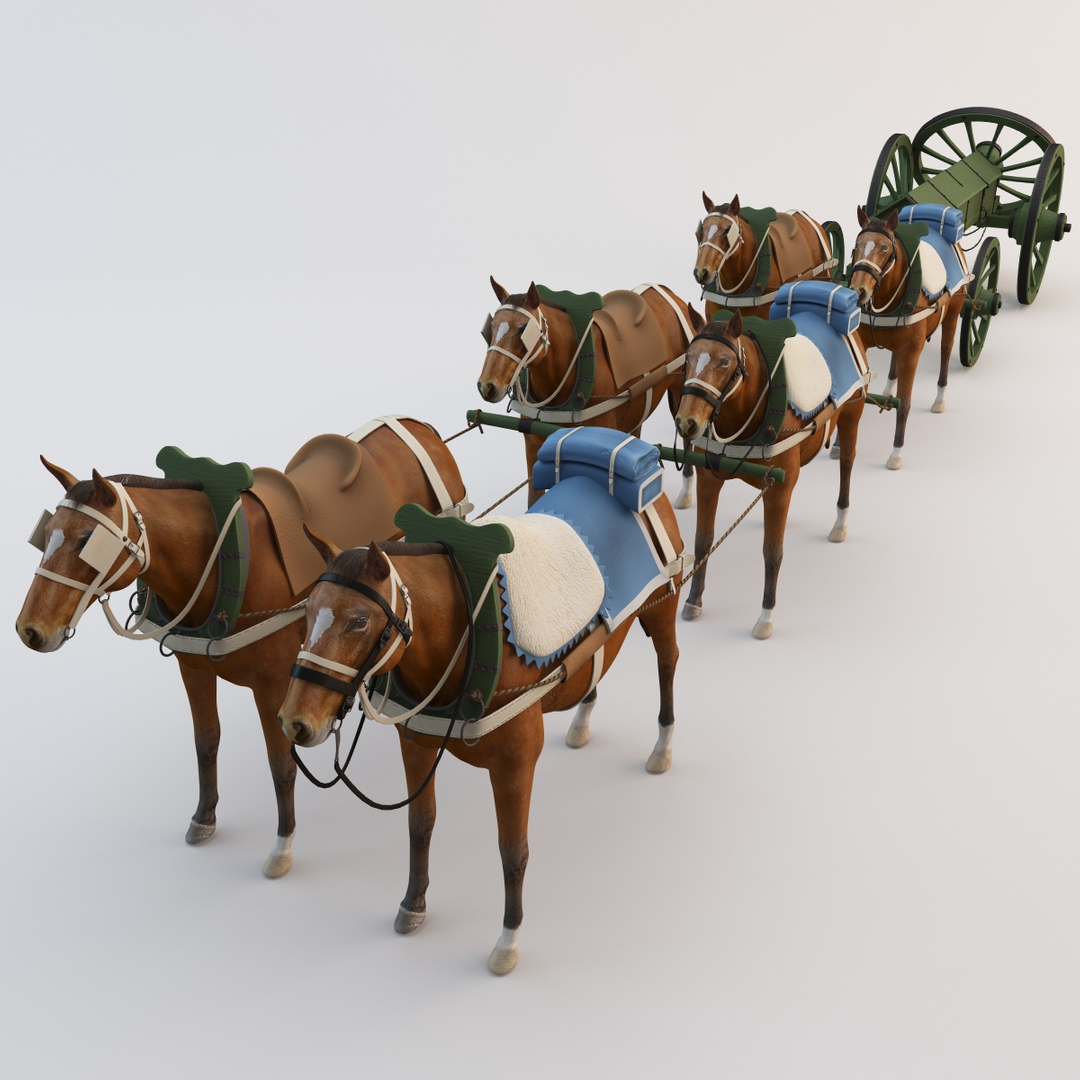 gribeauval caisson horses 3d max
