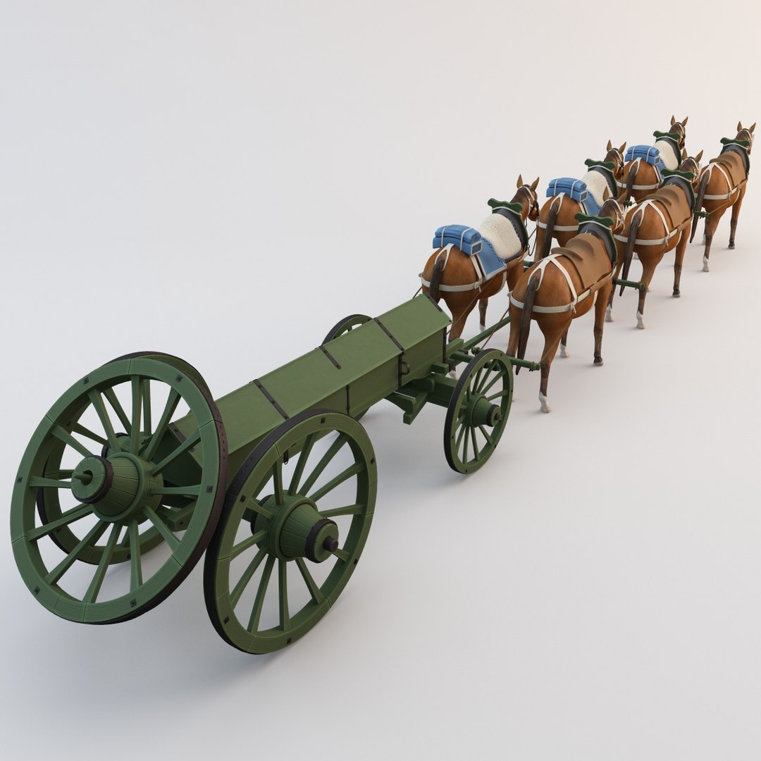 gribeauval caisson horses 3d max