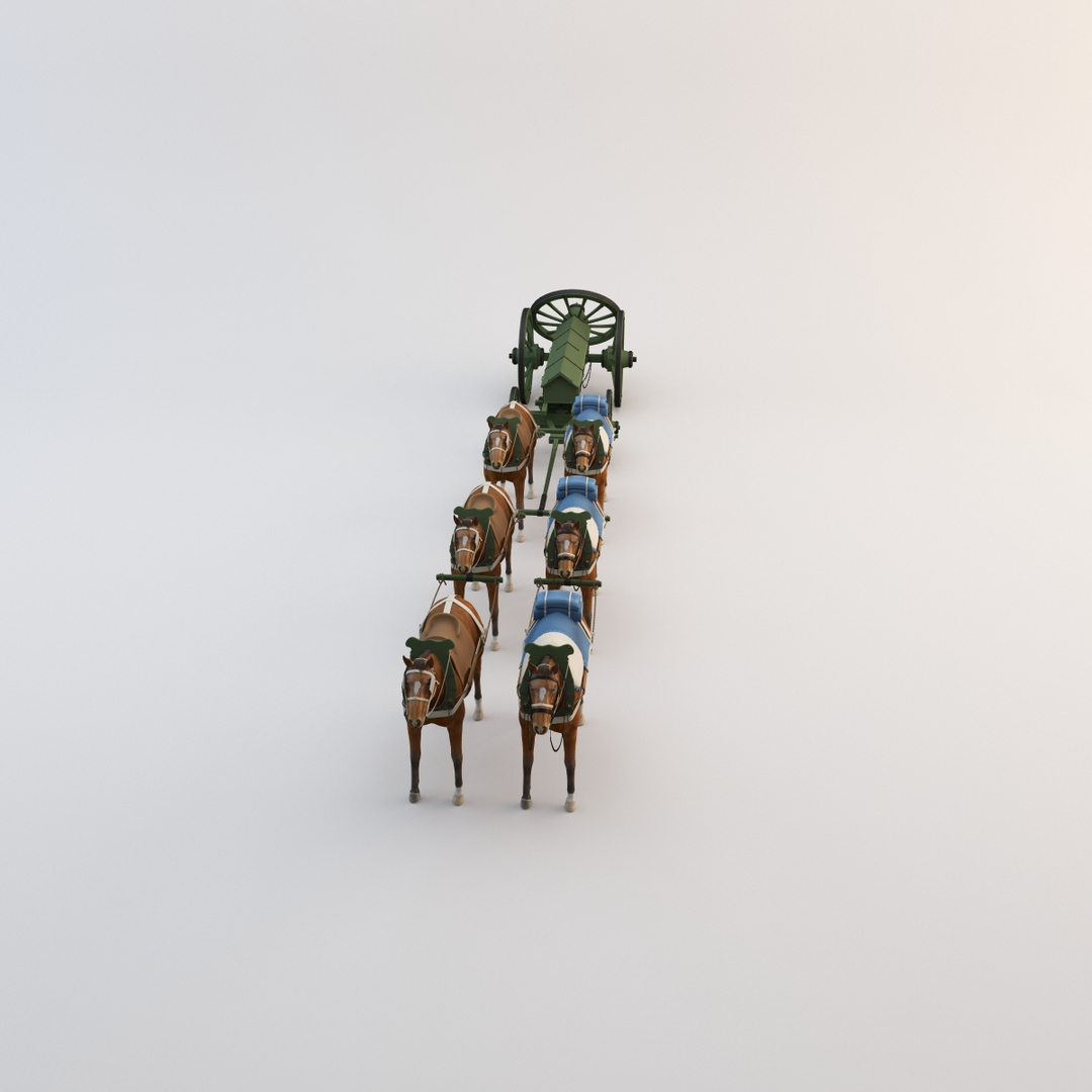 gribeauval caisson horses 3d max