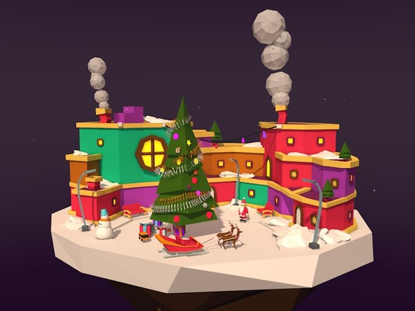 3d christmas scenery