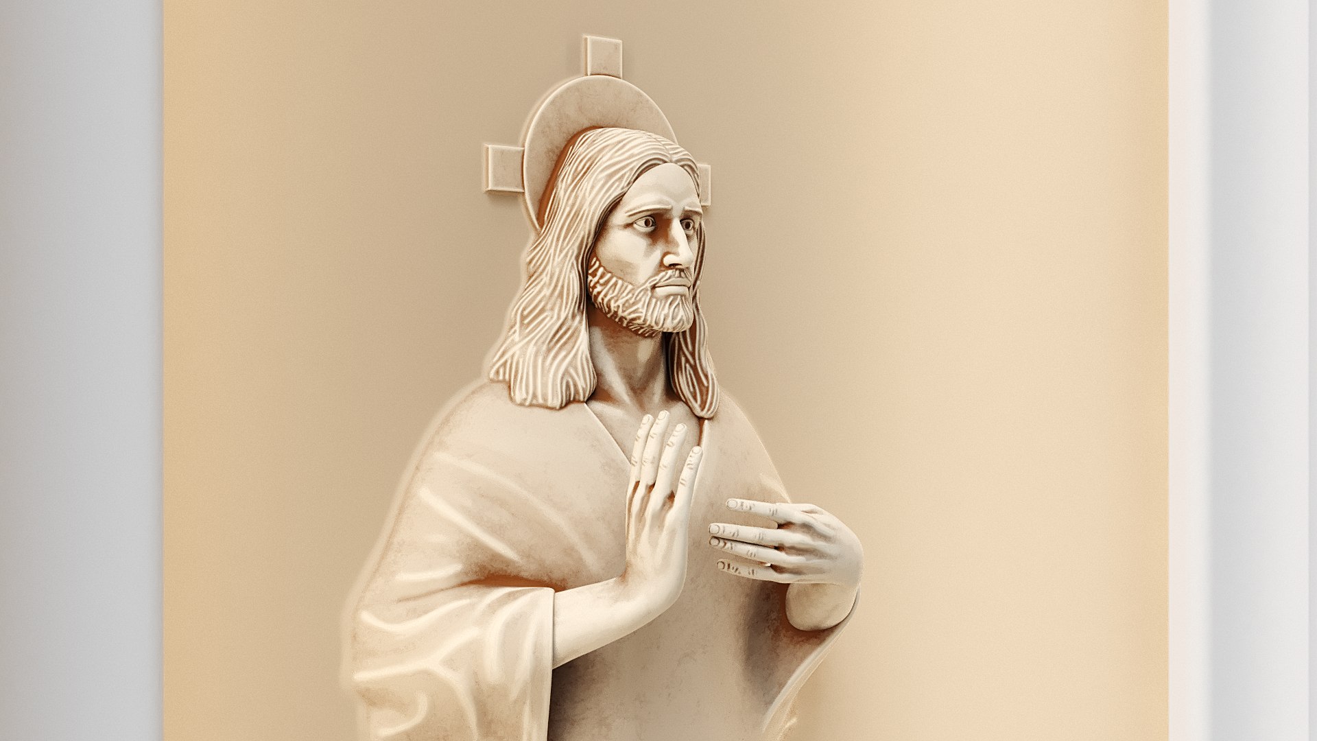 3D Jesus Christ Wall Sculpture Model - TurboSquid 1429361