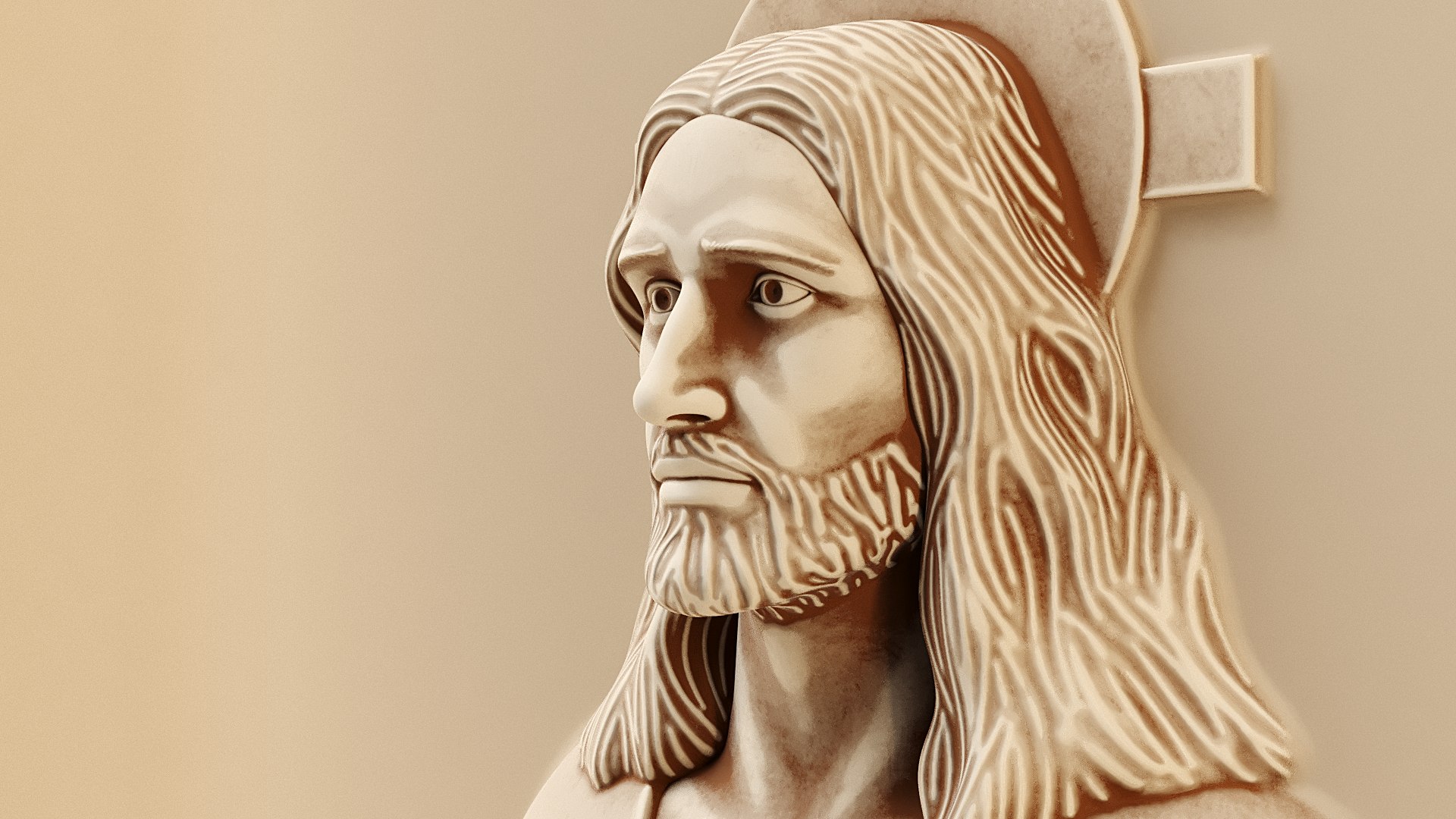 3D Jesus Christ Wall Sculpture Model - TurboSquid 1429361