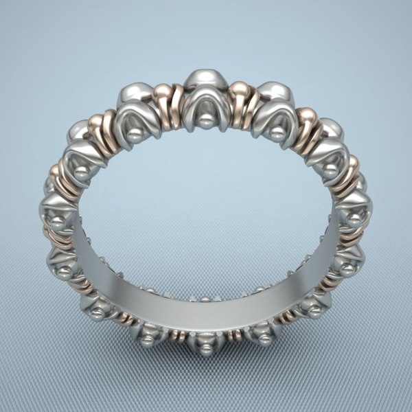 3d model ring set diamonds
