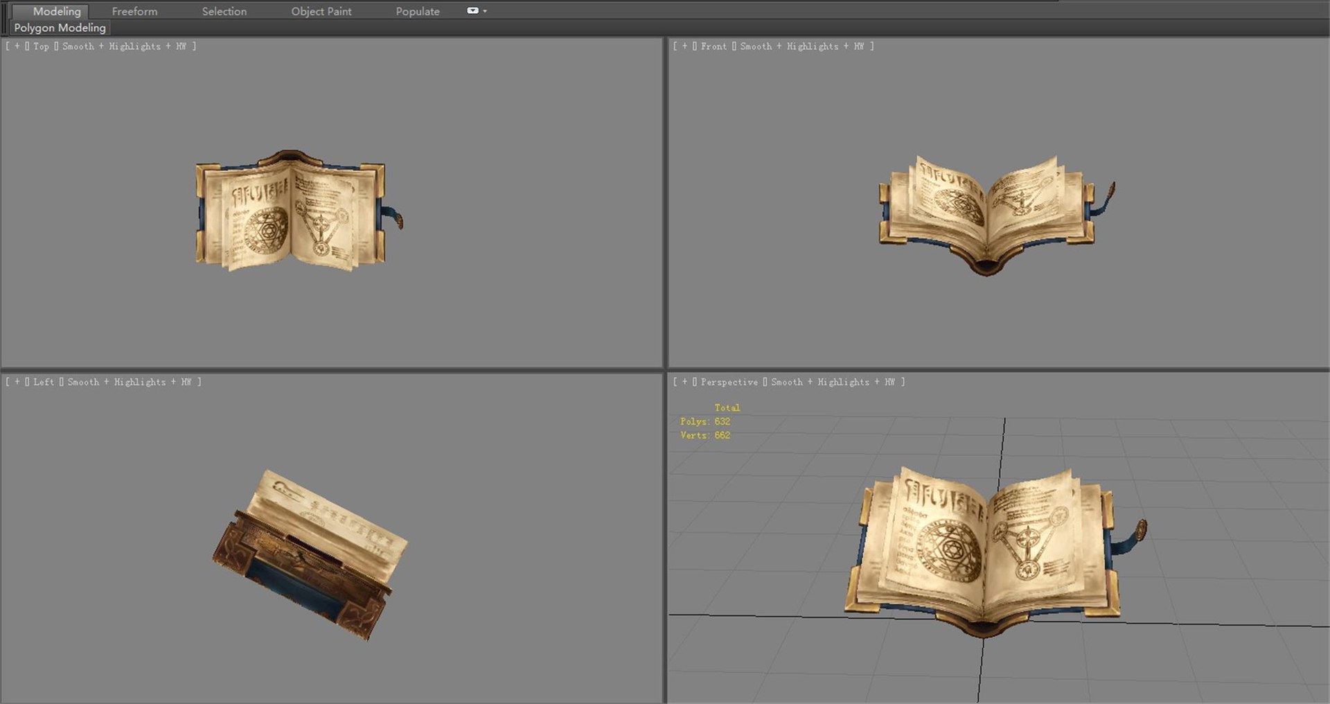 3D The Book Of Magic Low-poly Model - TurboSquid 2114620