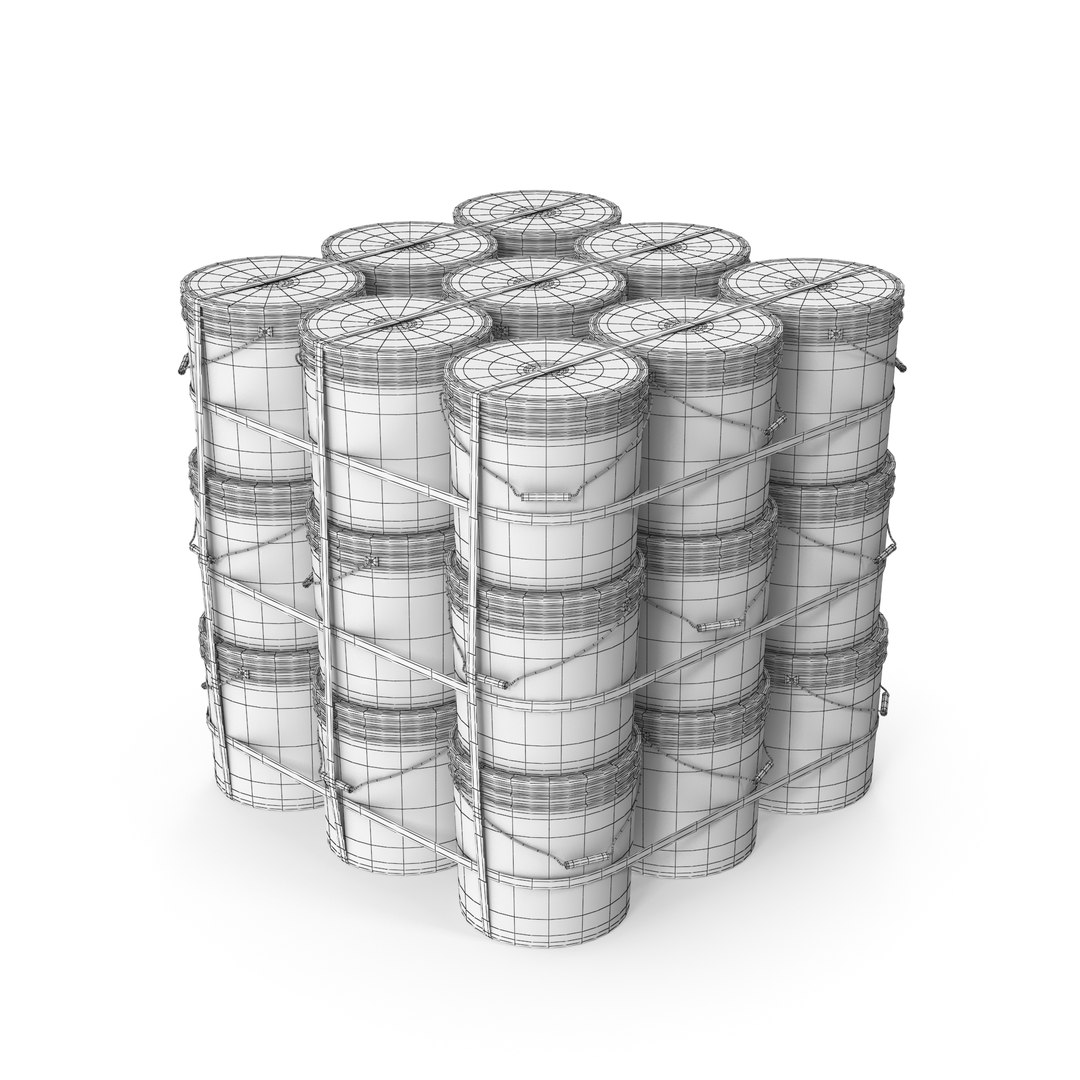3D Model Stack Of Plastic Paint Buckets - TurboSquid 2094148