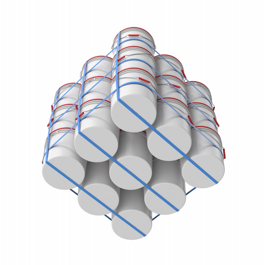 3D Model Stack Of Plastic Paint Buckets - TurboSquid 2094148