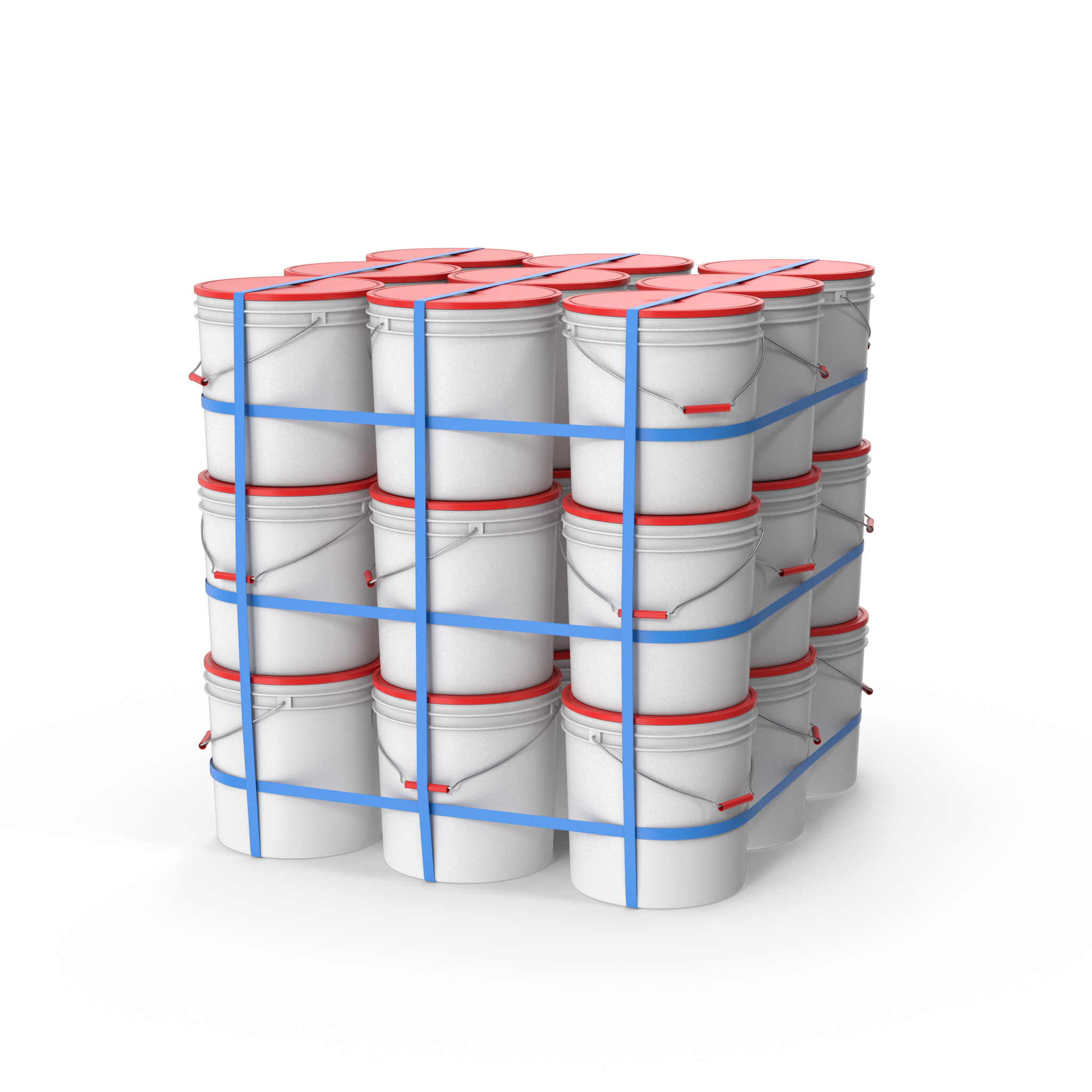 modelo 3d Stack Of Plastic Paint Buckets - TurboSquid 2094148