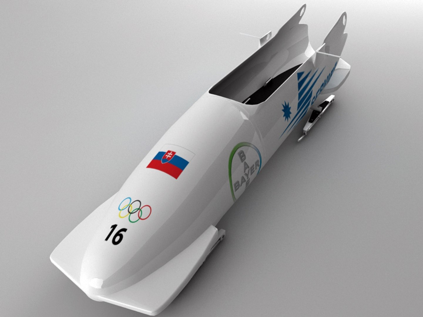 3d model bobsleigh sled - slovakia