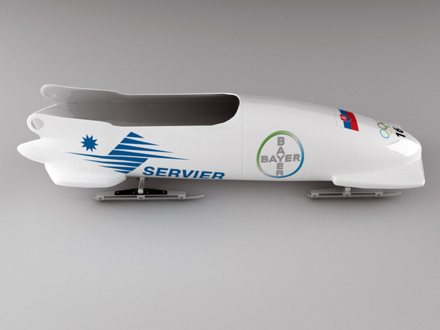 3d model bobsleigh sled - slovakia
