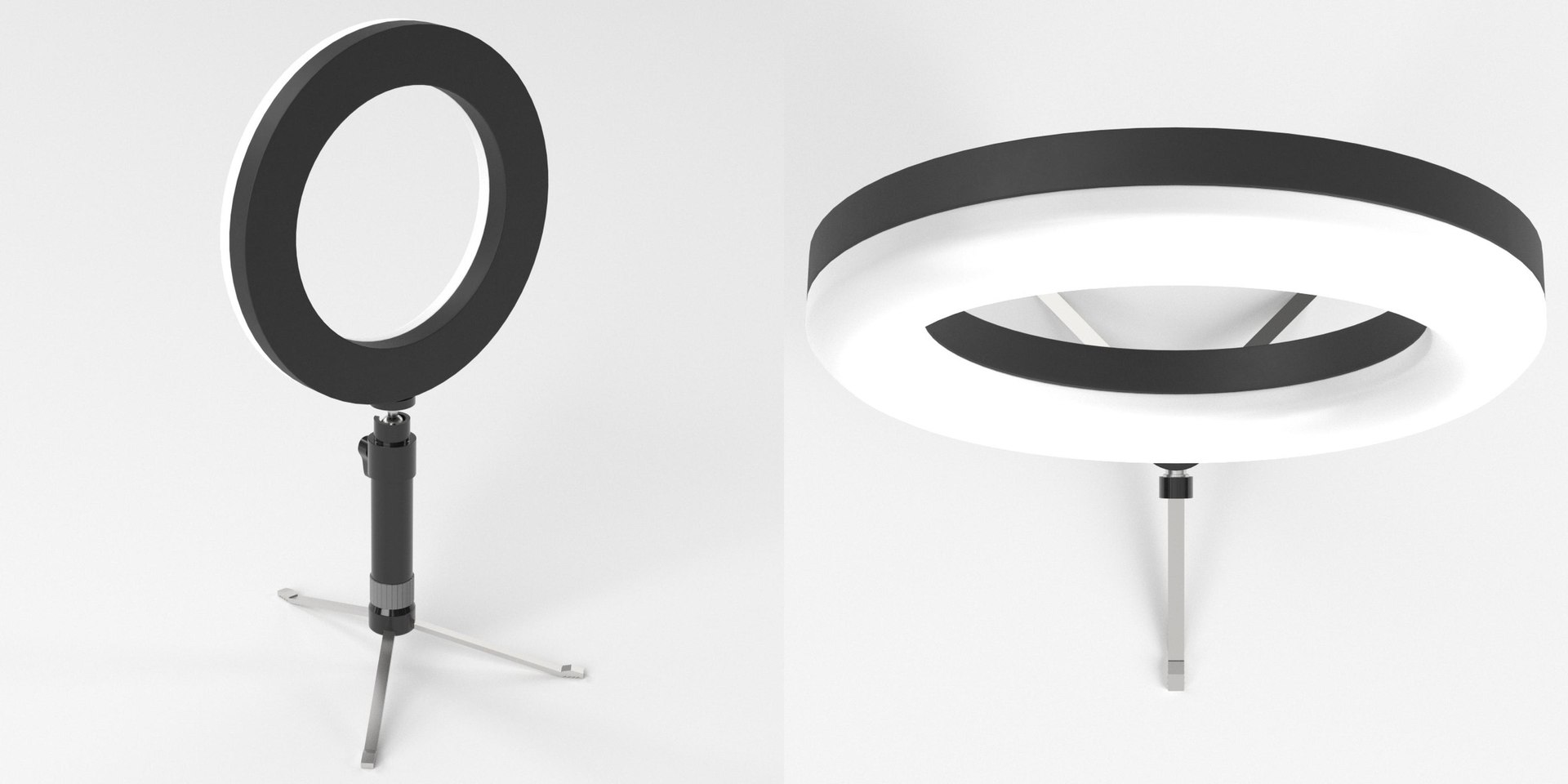 Desktop Light Ring Stand Set 3D Model - TurboSquid 2000195