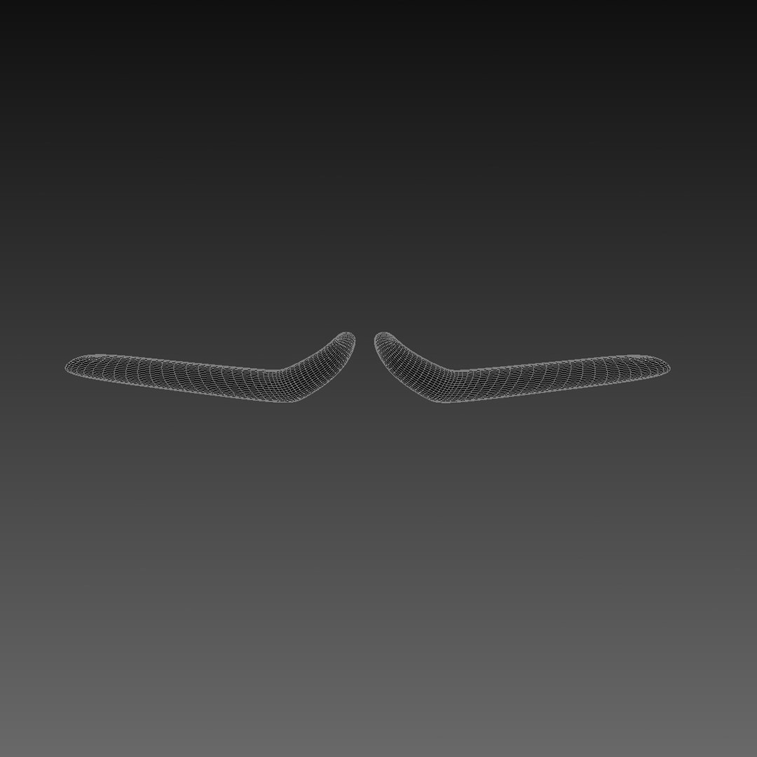 3d model of split pencil style mustache