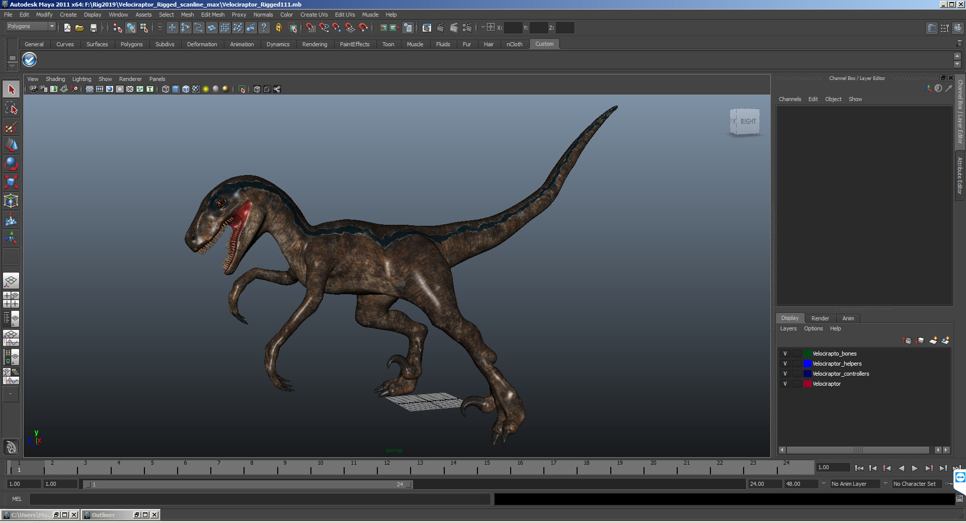 modelo 3d Velociraptor aparejado para Maya - TurboSquid 1436334
