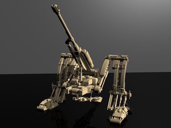 military robot artillery 3d model