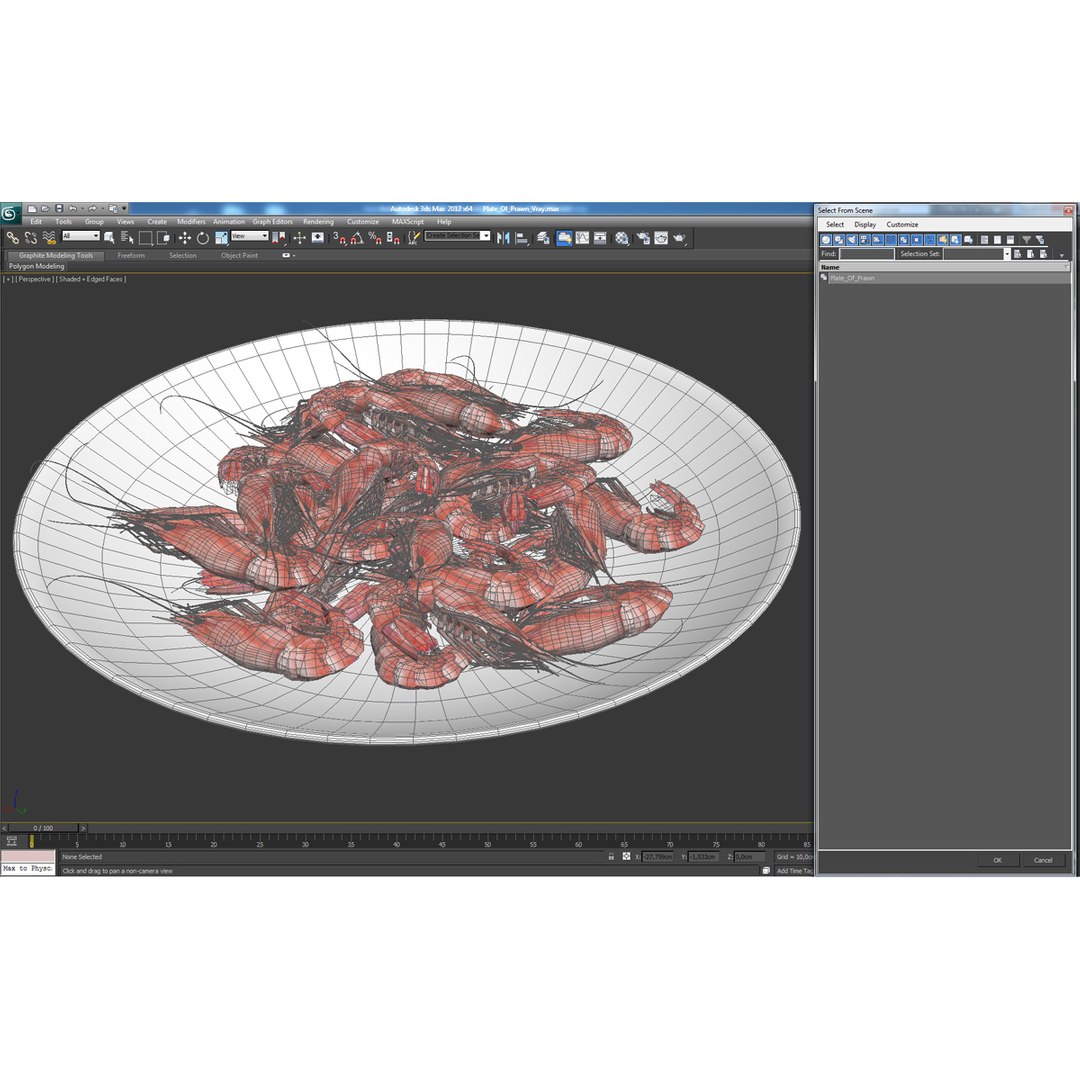 plate prawn 3d model