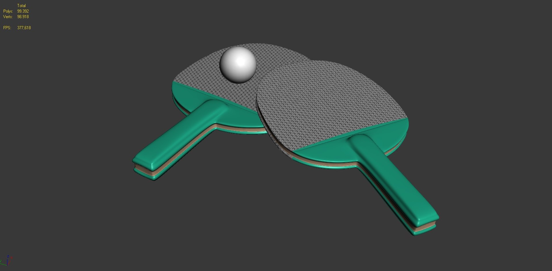 3d model of ping pong paddle