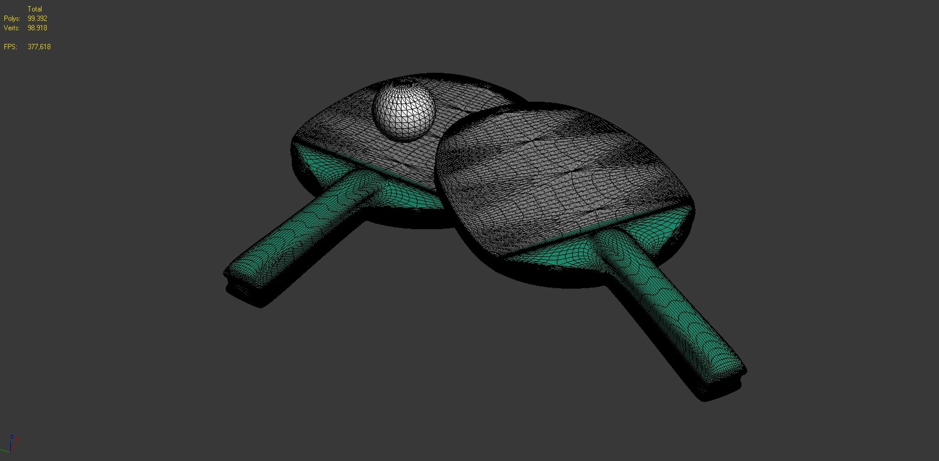 3d model of ping pong paddle