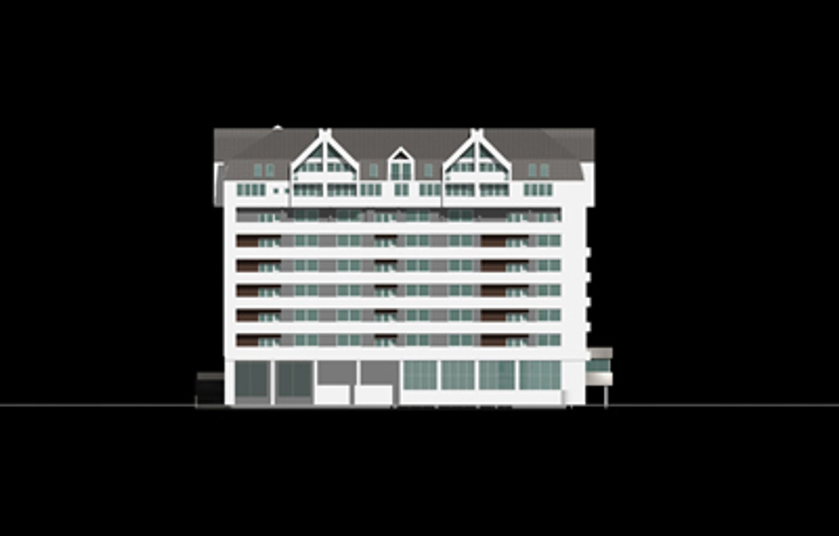 3d large building model