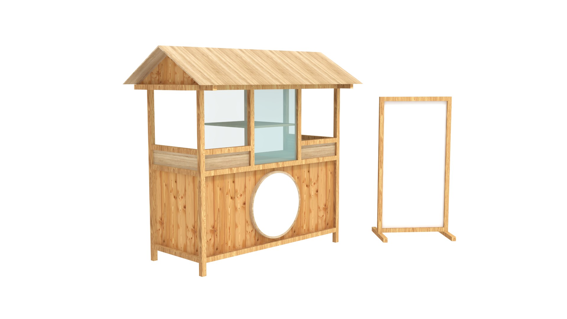 Sell Cart With Standing Banner 3D Model - TurboSquid 1770990