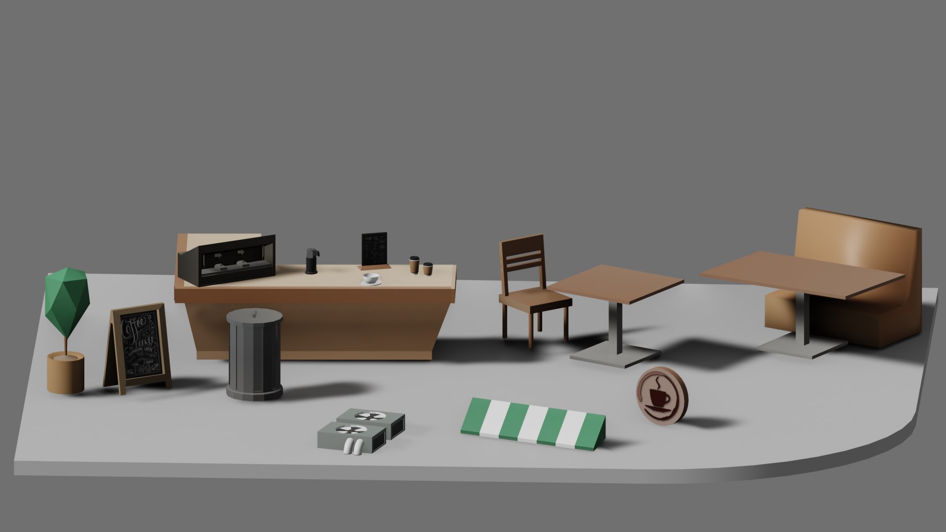 3D Model Isometric Cafe Coffee House - TurboSquid 1696274