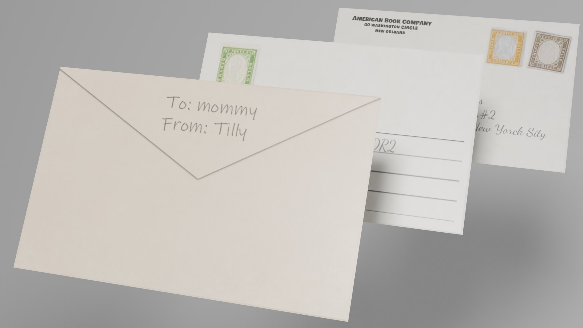 3D 7 different openable mail envelopes model - TurboSquid 1859119