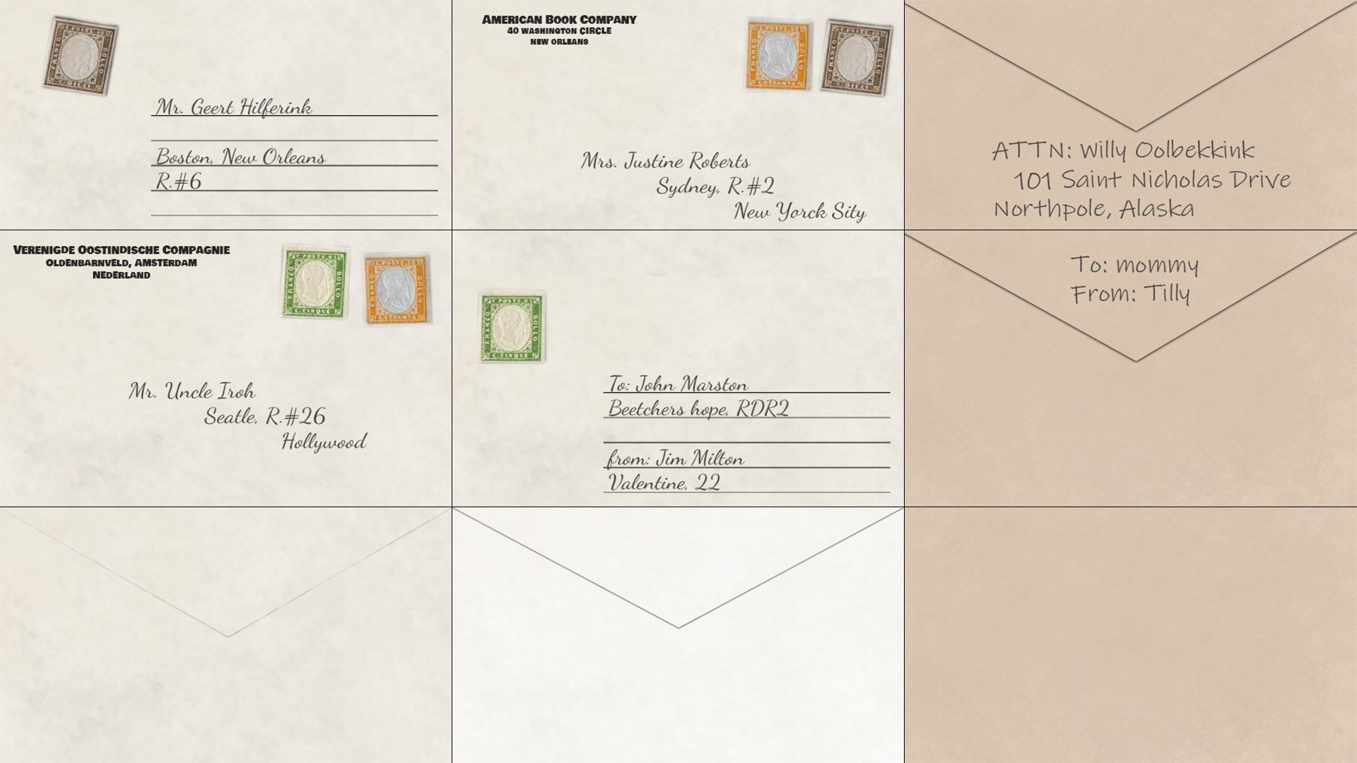 3D 7 different openable mail envelopes model - TurboSquid 1859119