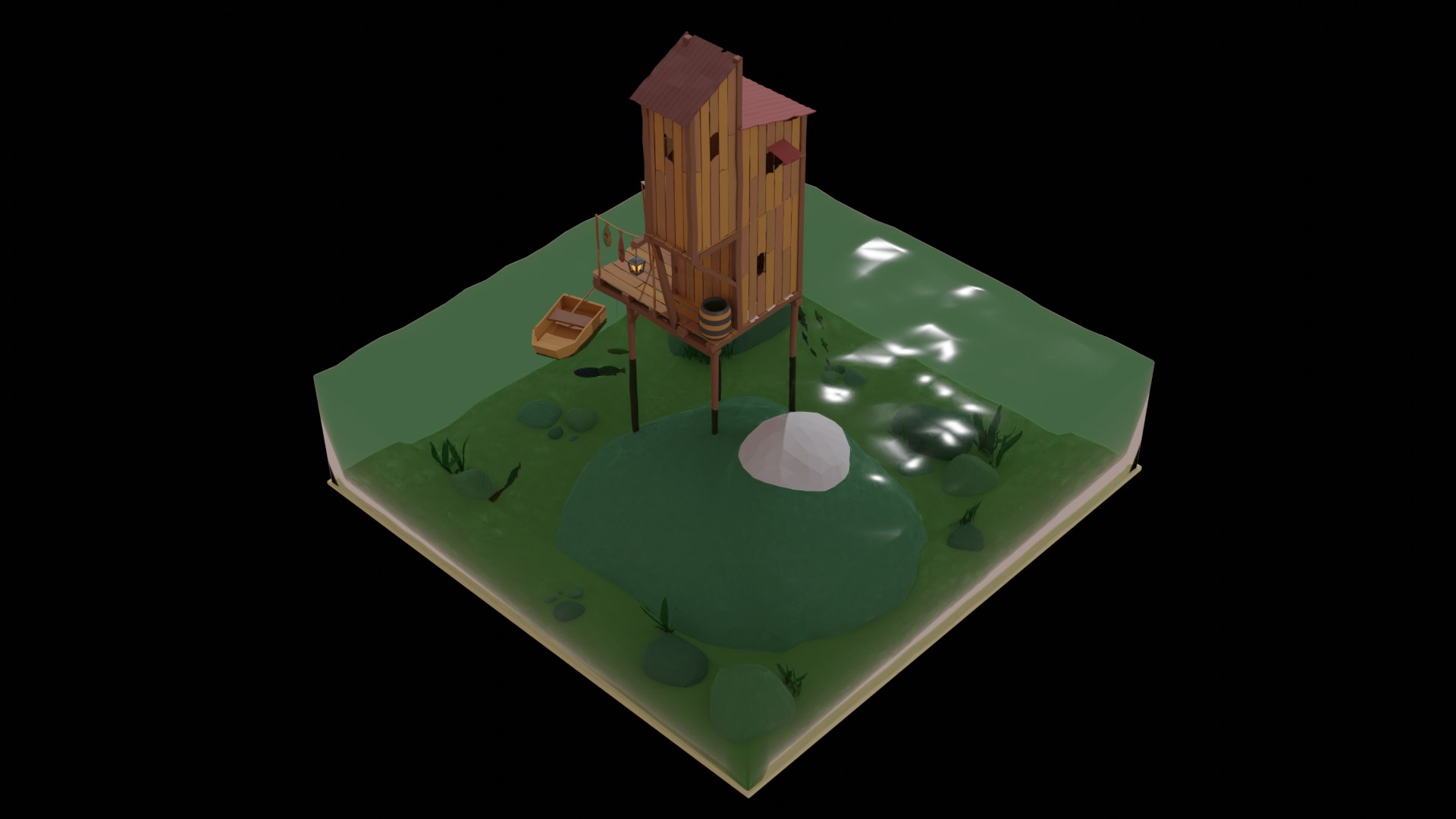 Low Poly Sea Shack - Game Ready 3D Model - TurboSquid 1959855