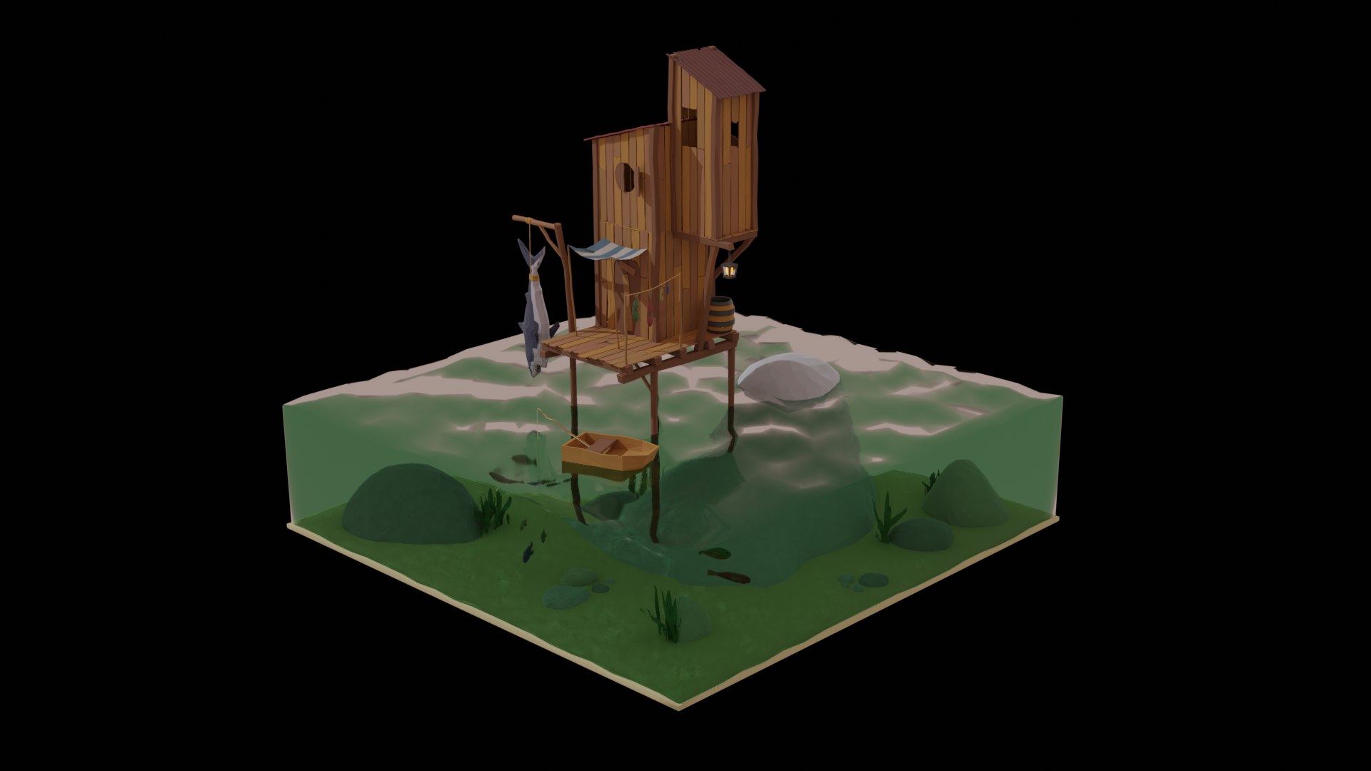 Low Poly Sea Shack - Game Ready 3D Model - TurboSquid 1959855
