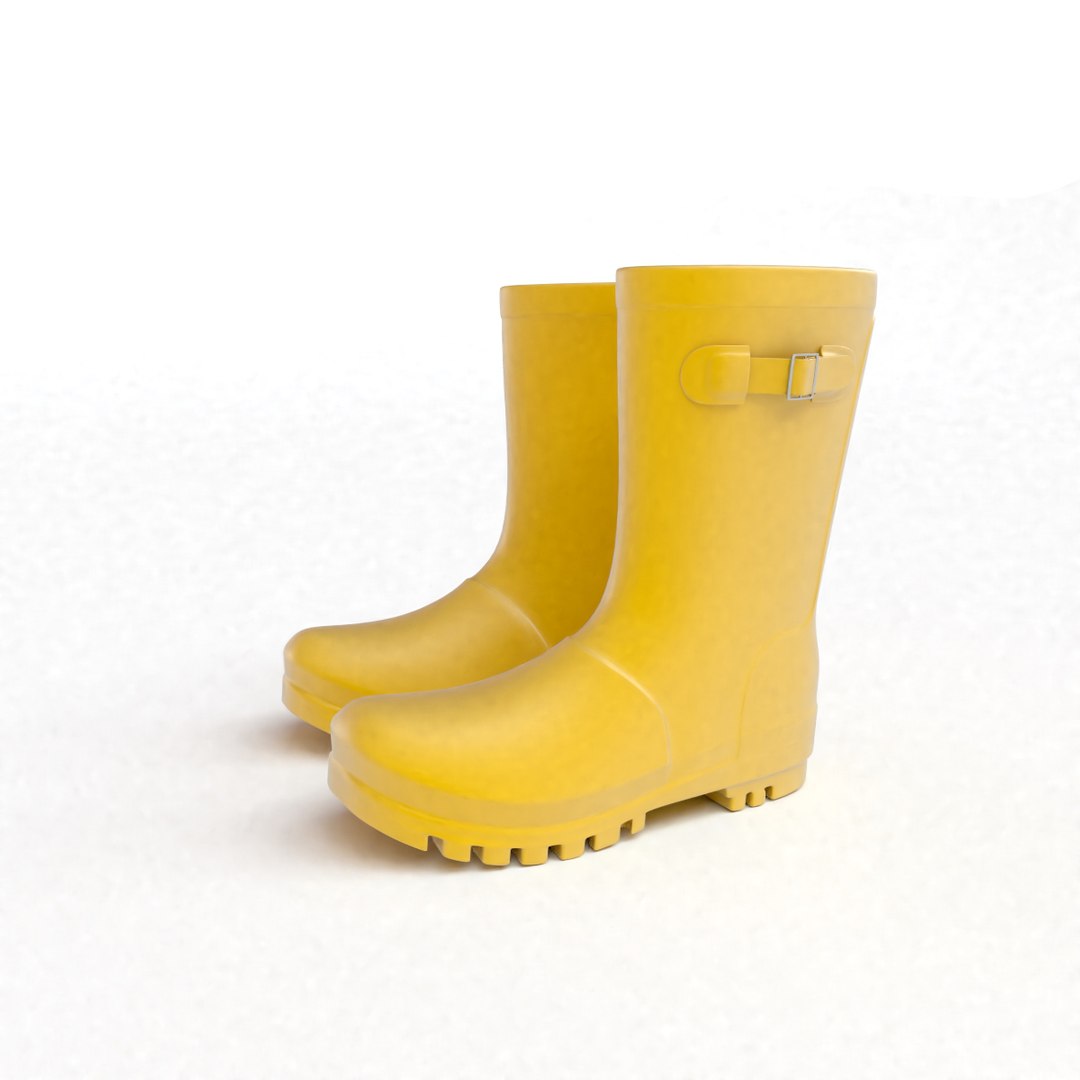 3D Yellow Boots Buckles - TurboSquid 1384797
