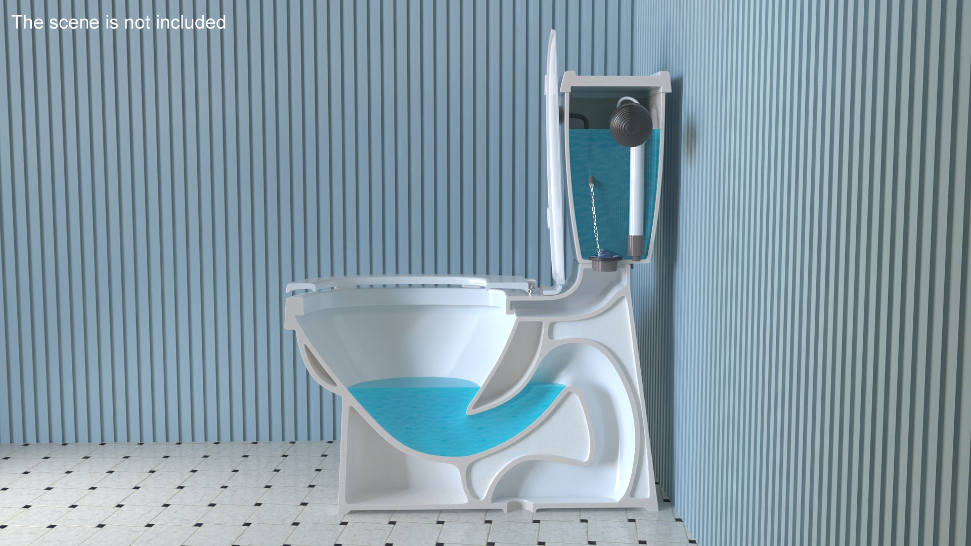 3D Cutaway Toilet Model Model - TurboSquid 2328720