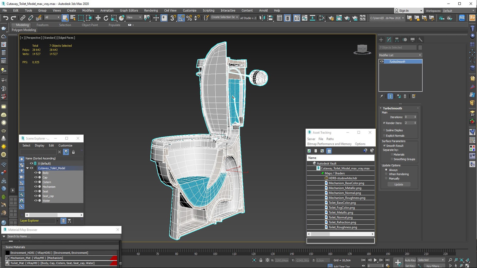 3D Cutaway Toilet Model Model - TurboSquid 2328720