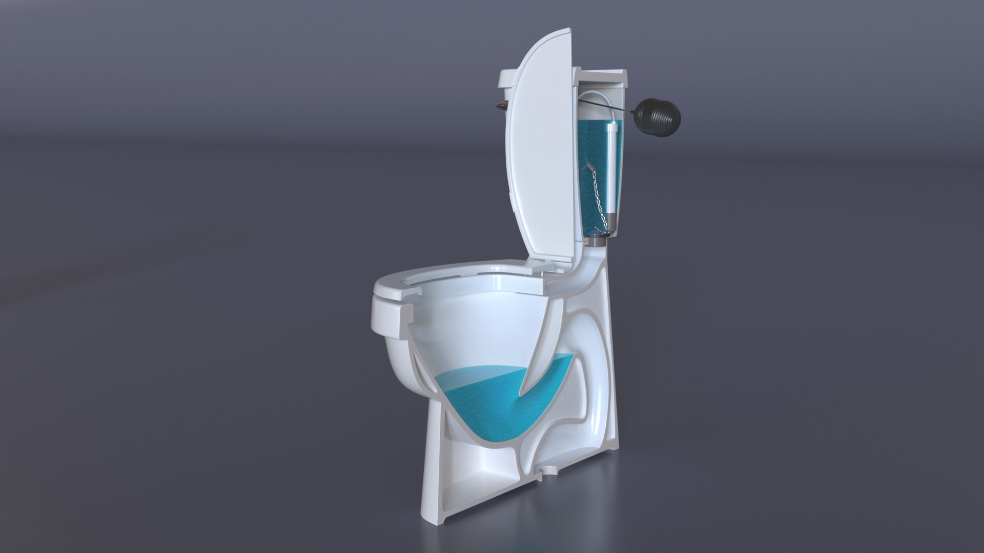 3D Cutaway Toilet Model Model - TurboSquid 2328720