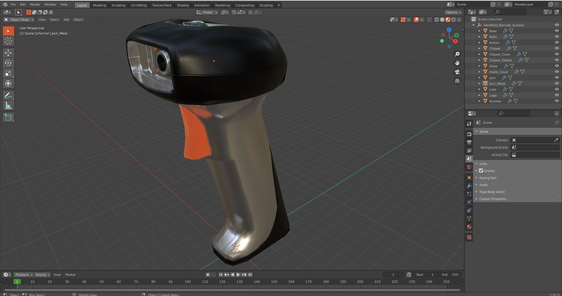 3D Handheld Barcode Scanner - TurboSquid 2148572