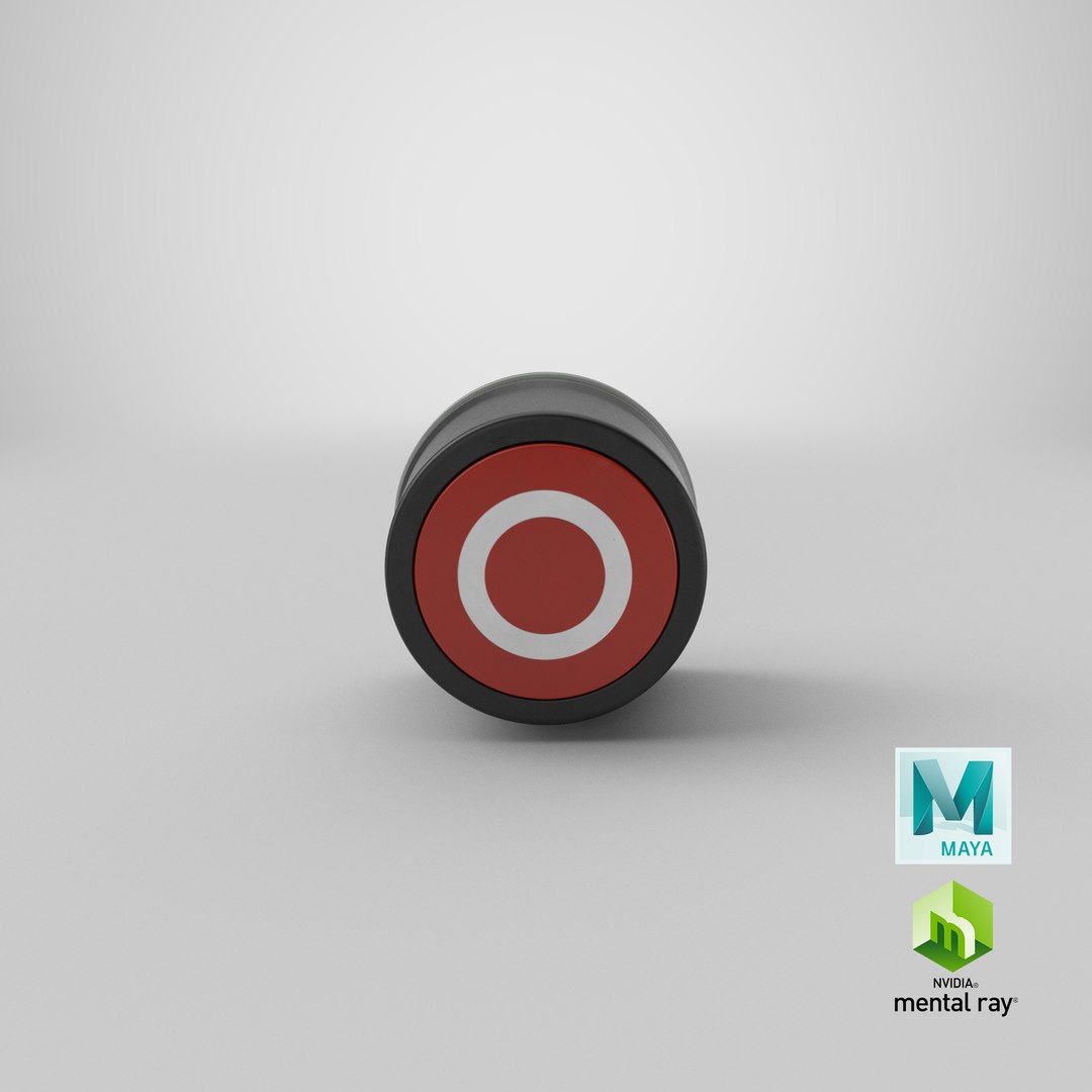 3D Button 01 Red - TurboSquid 1204178