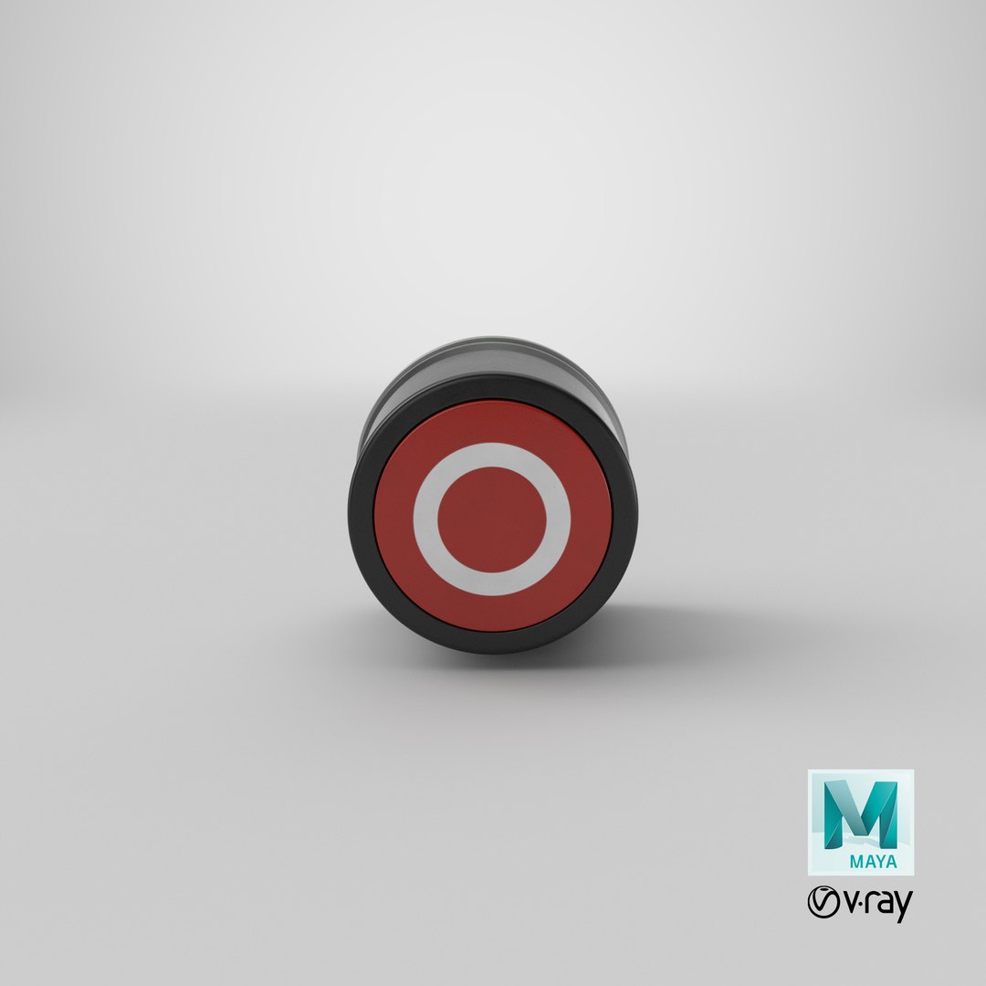 3D Button 01 Red - TurboSquid 1204178