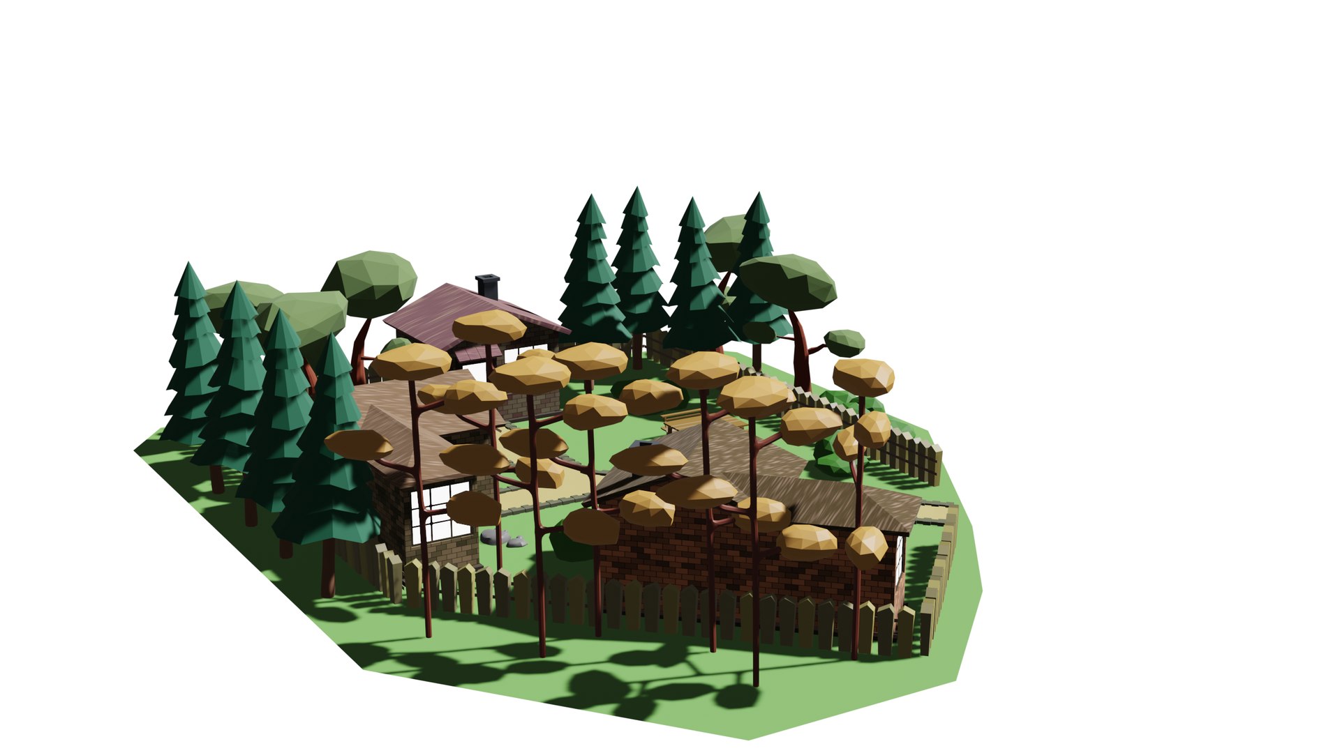 Low Poly Village 3D Model - TurboSquid 2146136