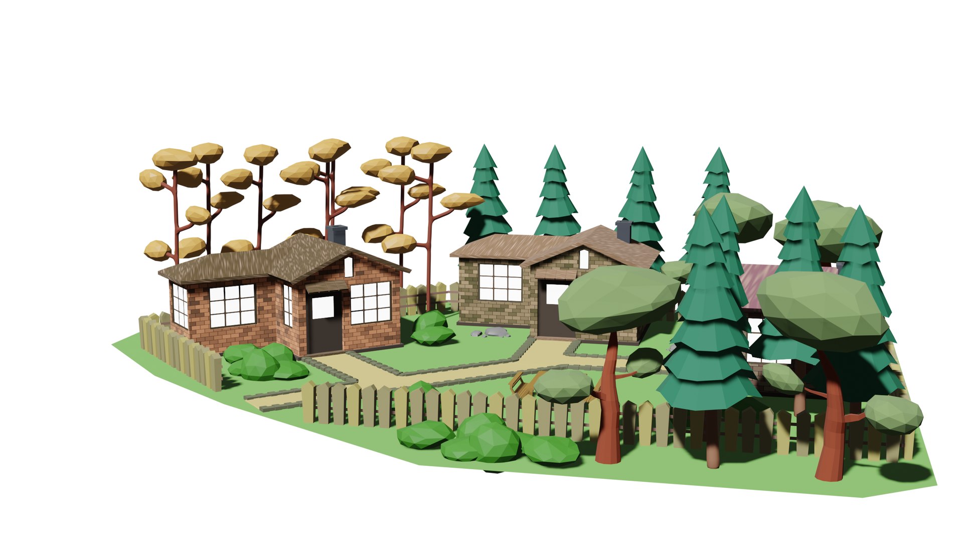 Low Poly Village 3D Model - TurboSquid 2146136