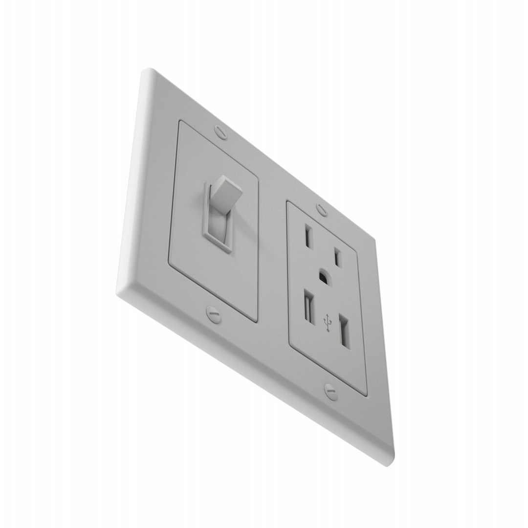 3D model Light Switch USB And Socket Outlet 2 - TurboSquid 2162601