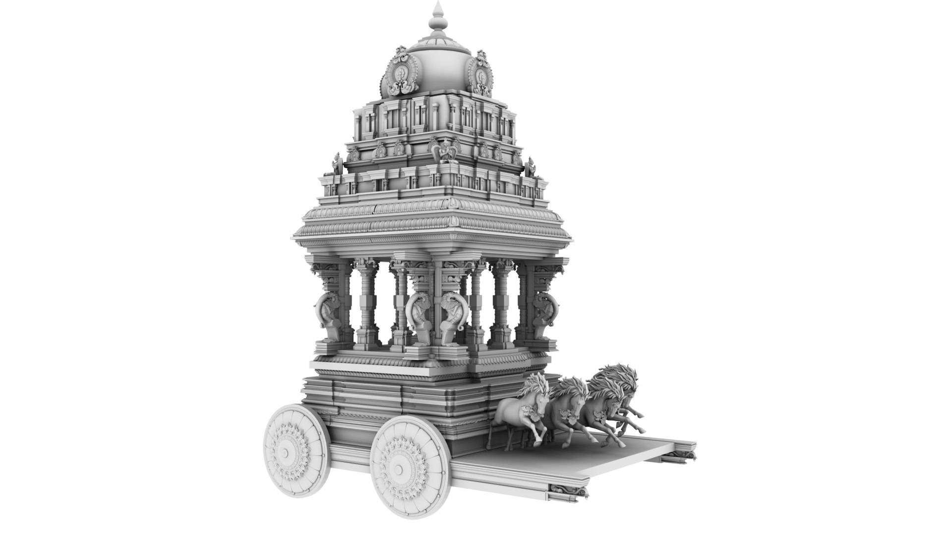 3D Temple Chariot Model - TurboSquid 2173467