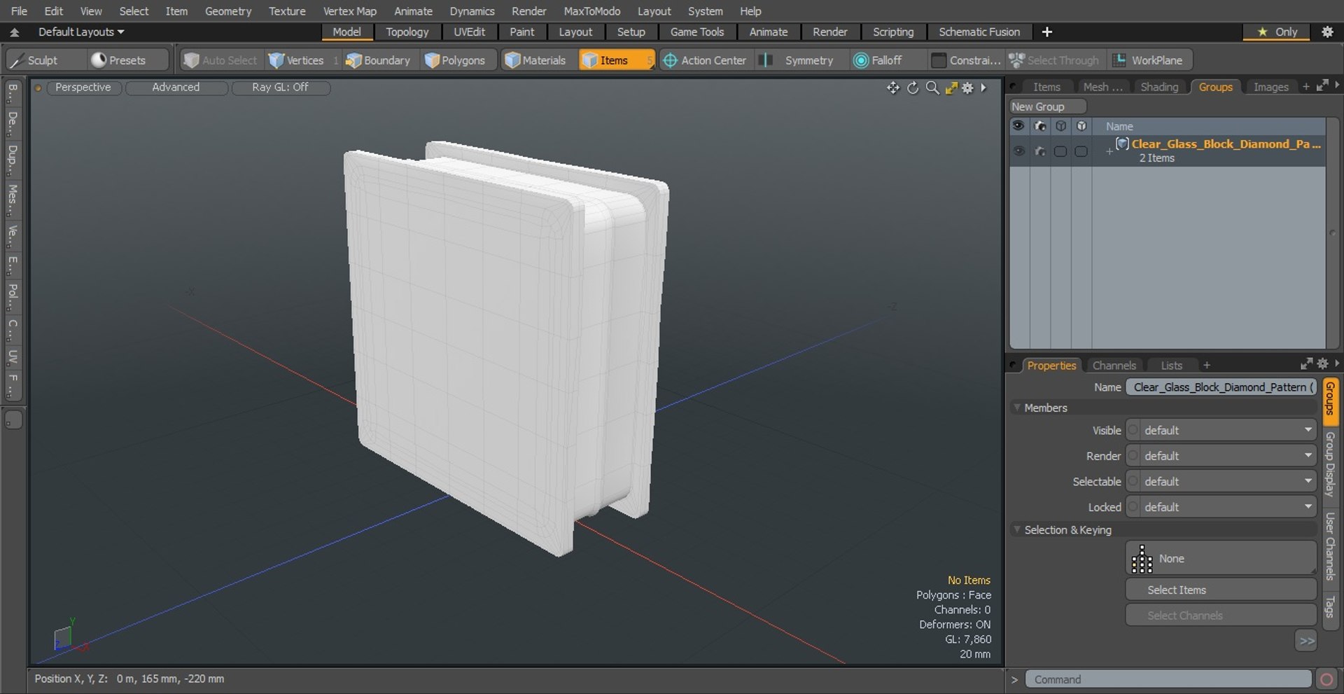 3D Clear Glass Block Diamond Pattern model - TurboSquid 1830851