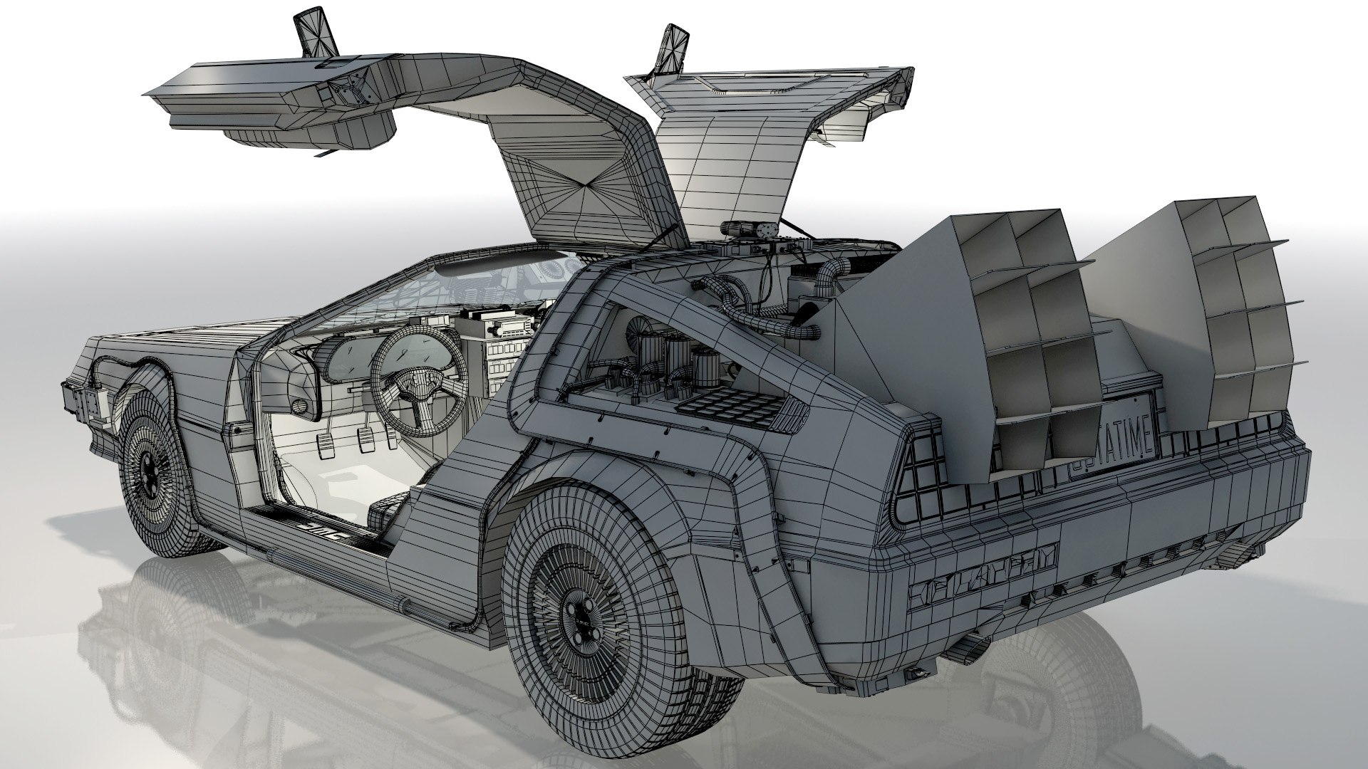 3d Delorean Car Model