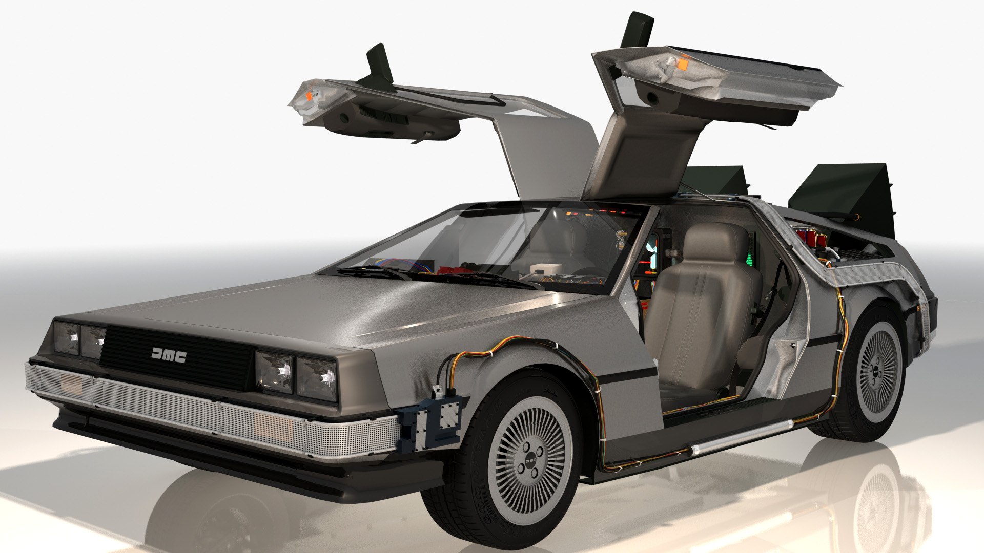 3d Delorean Car Model