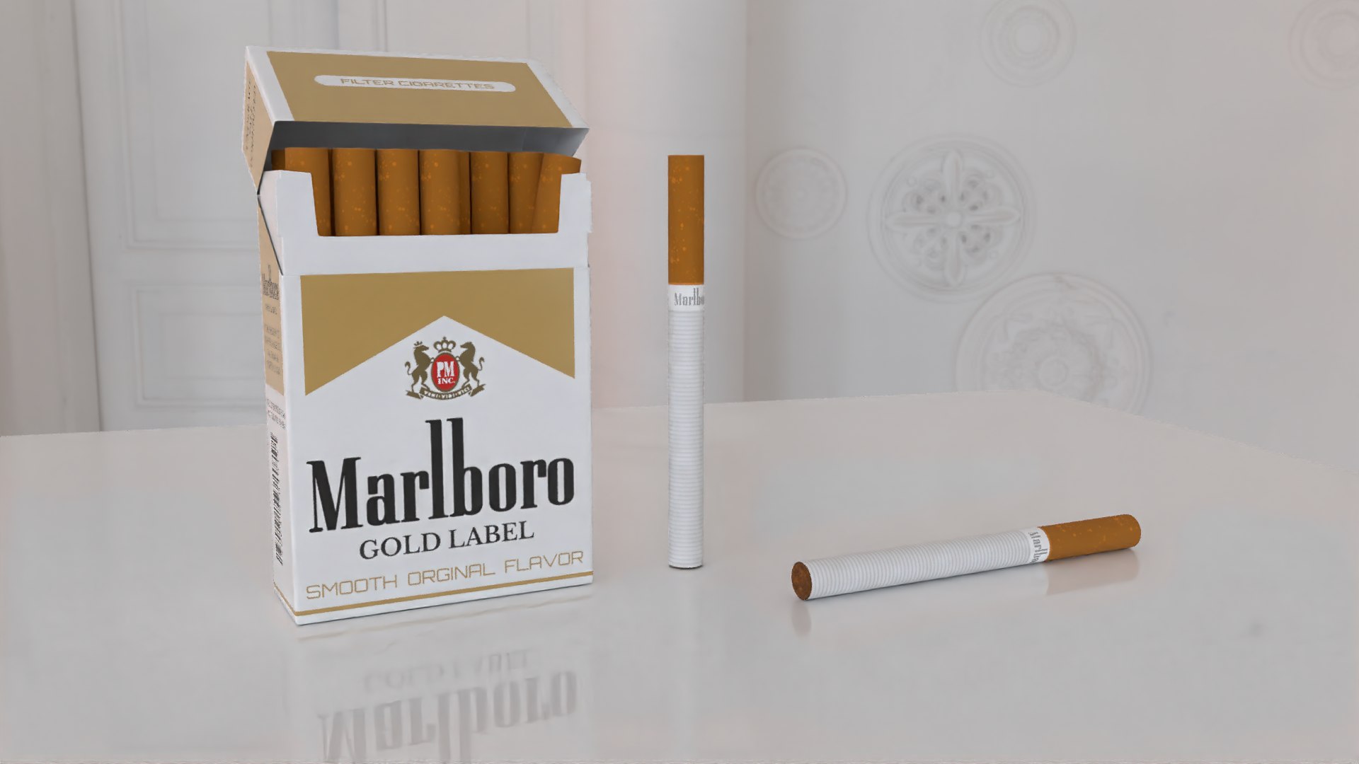Marlboro Gold Label Cigarettes Model - TurboSquid 2253259