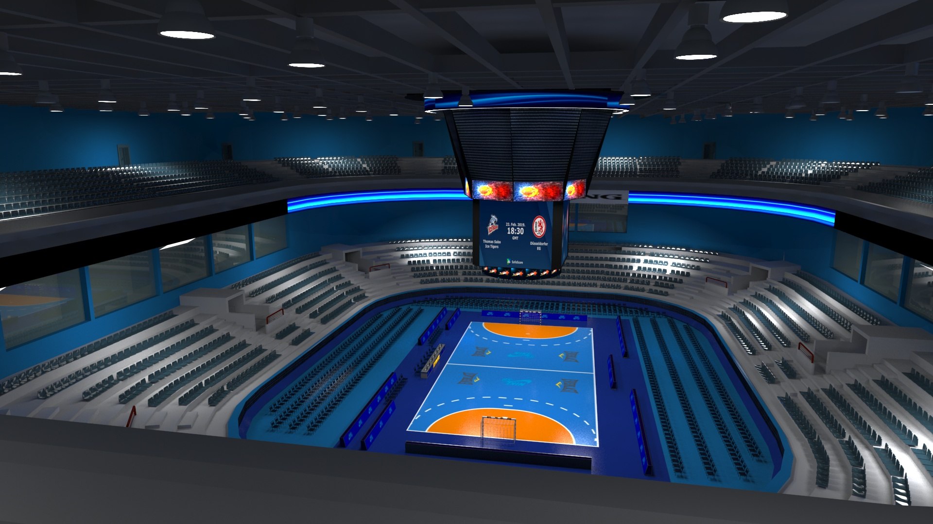 Handball Arena and Locker Room 3D model - TurboSquid 1754430