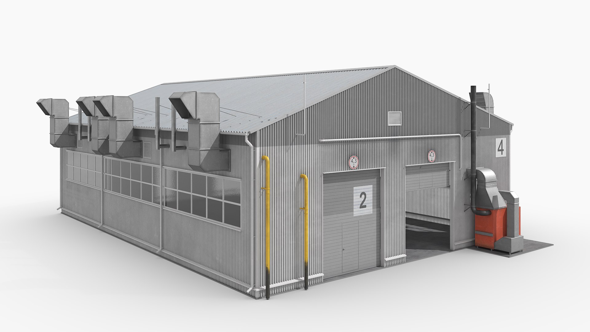 Industrial Workshop Building Simplified 3D Model - TurboSquid 2422251
