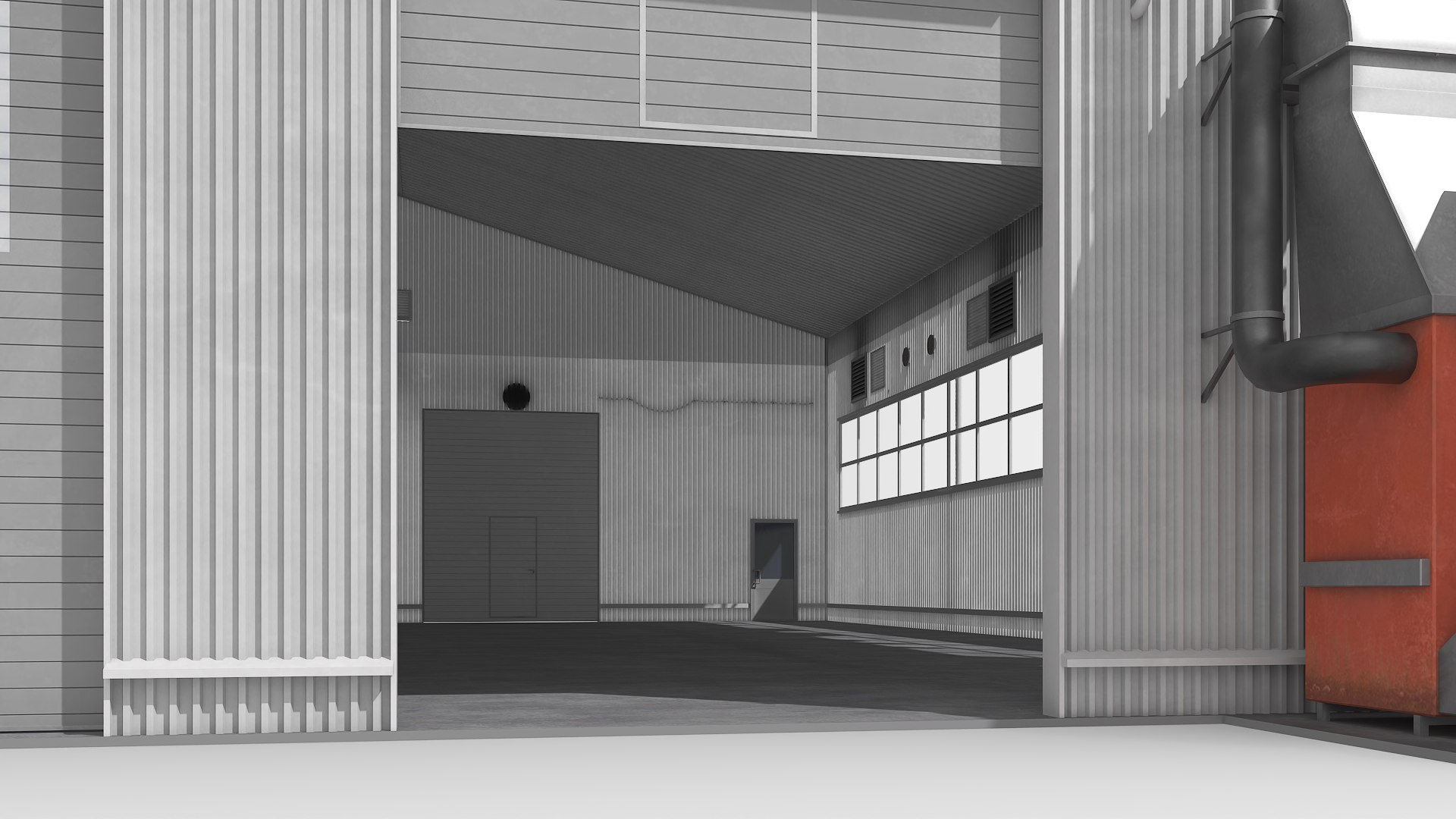 Industrial Workshop Building Simplified 3D Model - TurboSquid 2422251