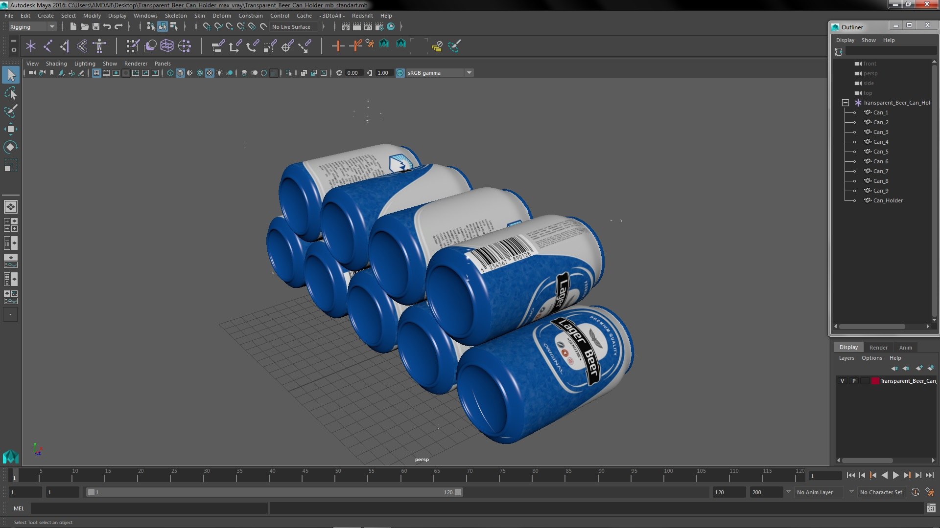 Transparent Beer Can Holder 3D model - TurboSquid 2058188