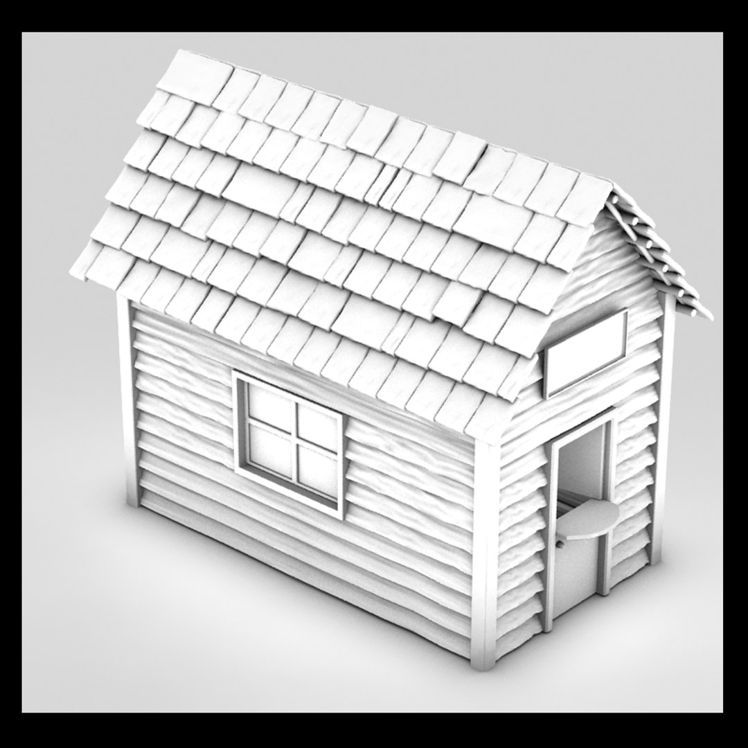 3d little building shed